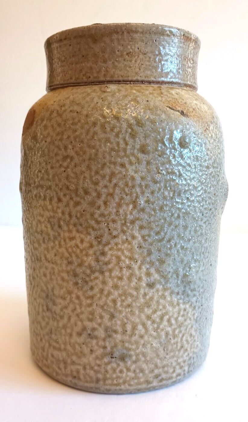 Vintage Primitive Heavy Stoneware Pickling Crock Gray Blister 7" Tall ...