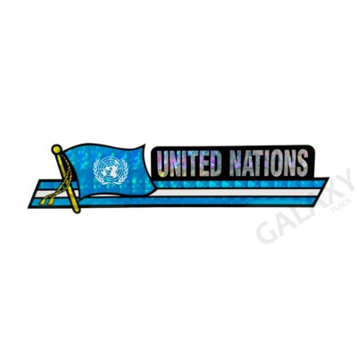 United Nations Bumper Sticker / Flag Sticker / "3 x 11 3/4" Bumper ...