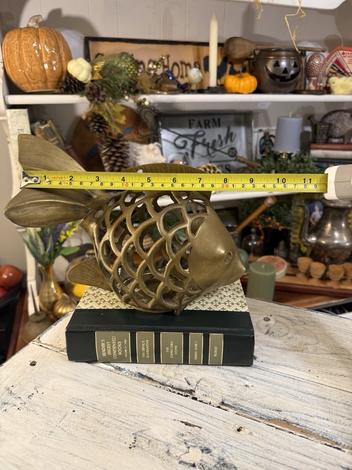 BRASS KOI Fish Rosenthal-Netter MCM Lantern Vintage Whimsical Statement ...