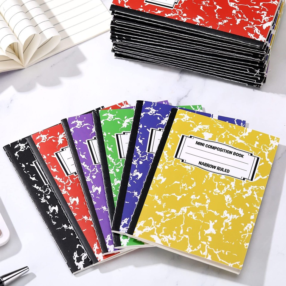 24 Pieces Mini Composition Notebook Composition Books Small Marble Note ...