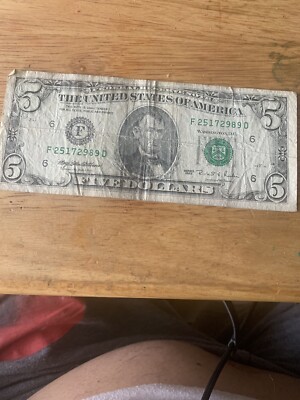 Lucky Find. Federal Reserve Note Rare - five dollar bill 95 Series 95 ...