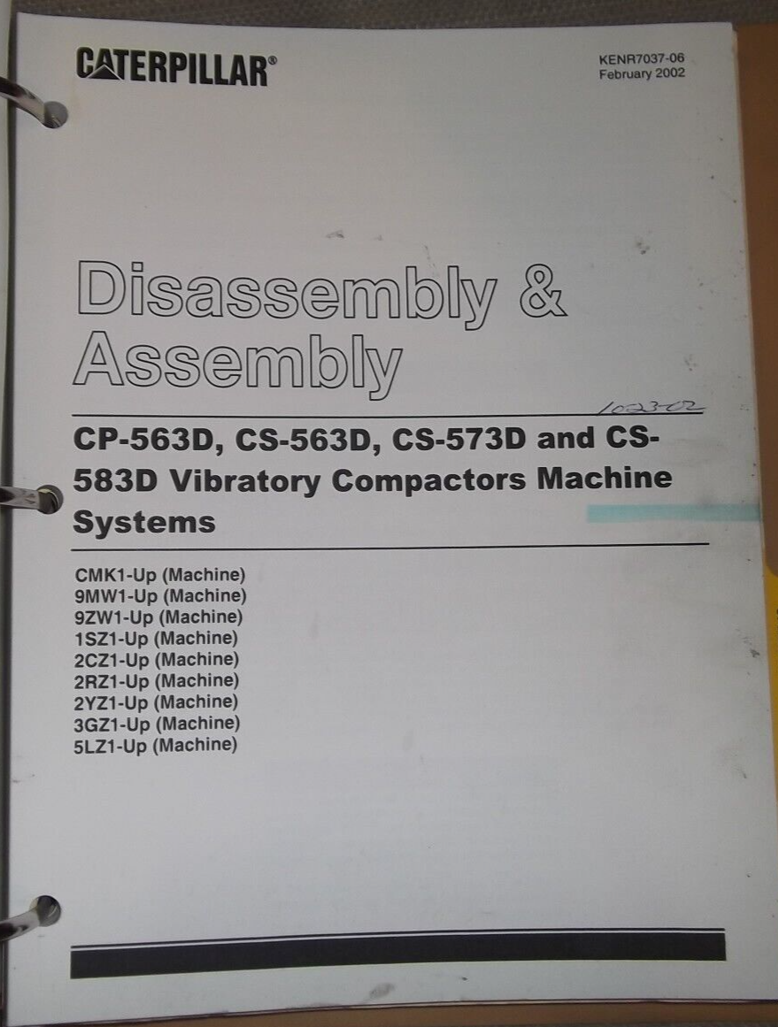 CAT CATERPILLAR CS-563D CP-563D CS-583D COMPACTOR SERVICE SHOP REPAIR ...