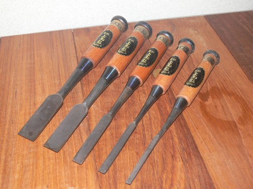 Yonehiro Chu Tataki Nomi Japanese Timber Chisels Set of 5 - 6, 9, 12 ...