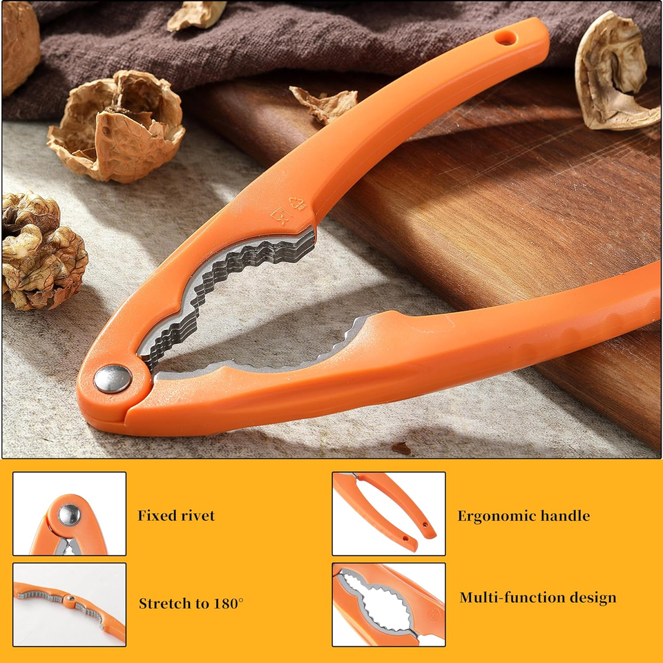 Stainless Steel Nutcracker for All Nuts, Heavy Duty Tool with Ergonomic ...