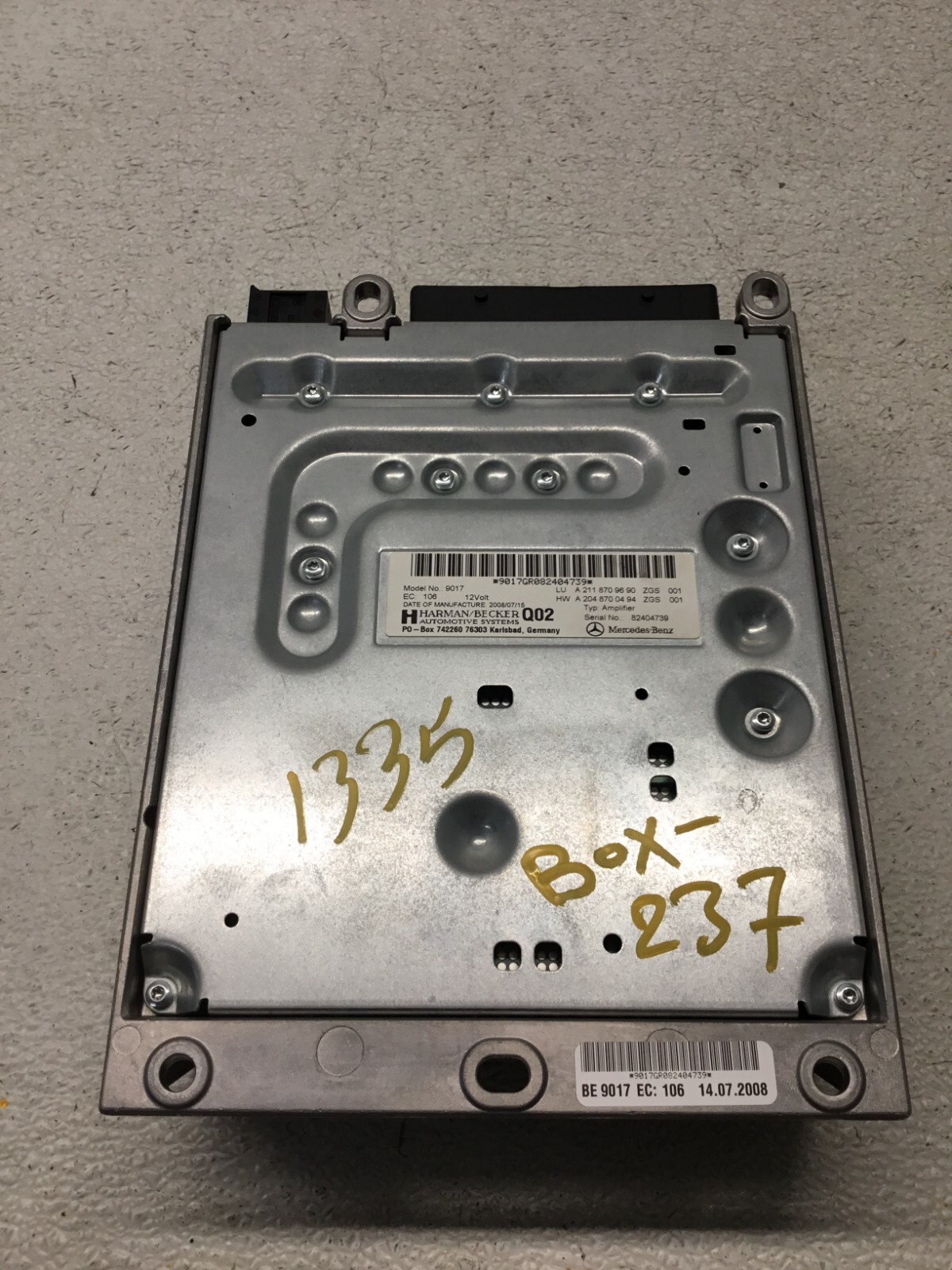 08-17 Mercedes W211 E350 SL550 Amplifier Amp Harman/Becker A2118709690 ...