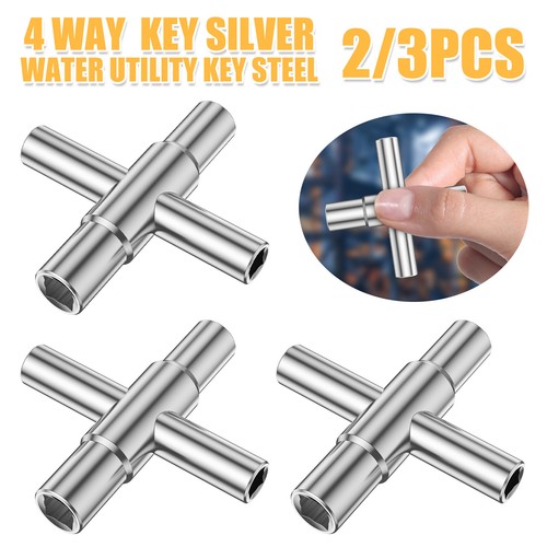 2/3Pcs 4 Way Sillcock Key Water Utility Key for 1/4" 9/32" 11/32 ...