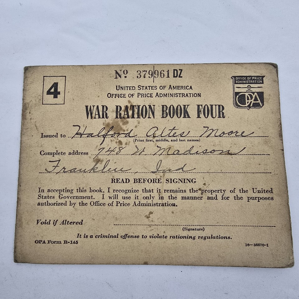 World War II Ration Books Set of 8 books with stamps | eBay