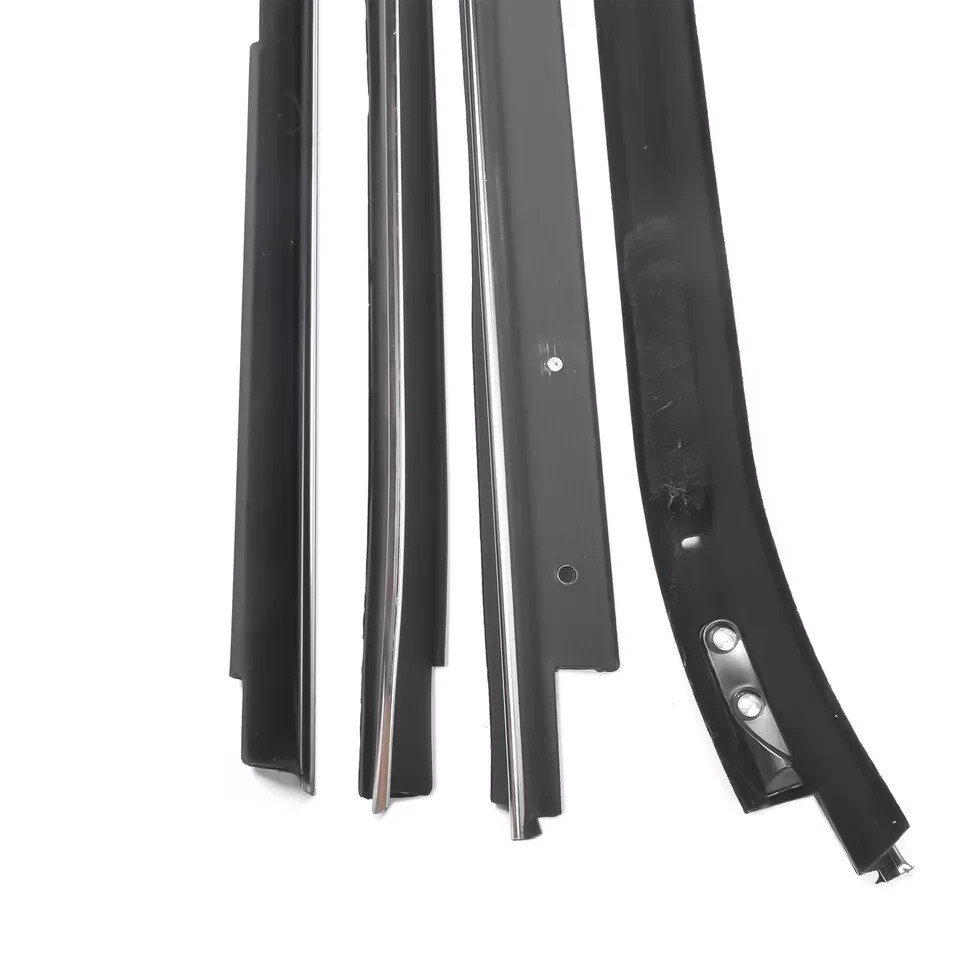 GMC Truck Front Door Window Run Sweep Felts Weatherstrip Seals Kit Set ...
