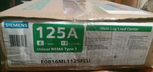 Siemens Breaker Boxes EQ Series 120/240-Volt 125-Amp 8-Space 16-Circuit ...
