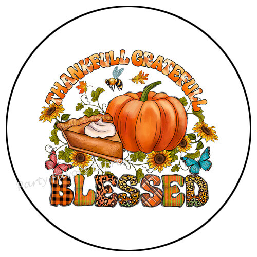 THANKFUL GRATEFUL BLESSED PUMPKIN AUTUMN FALL ENVELOPE SEALS LABELS ...
