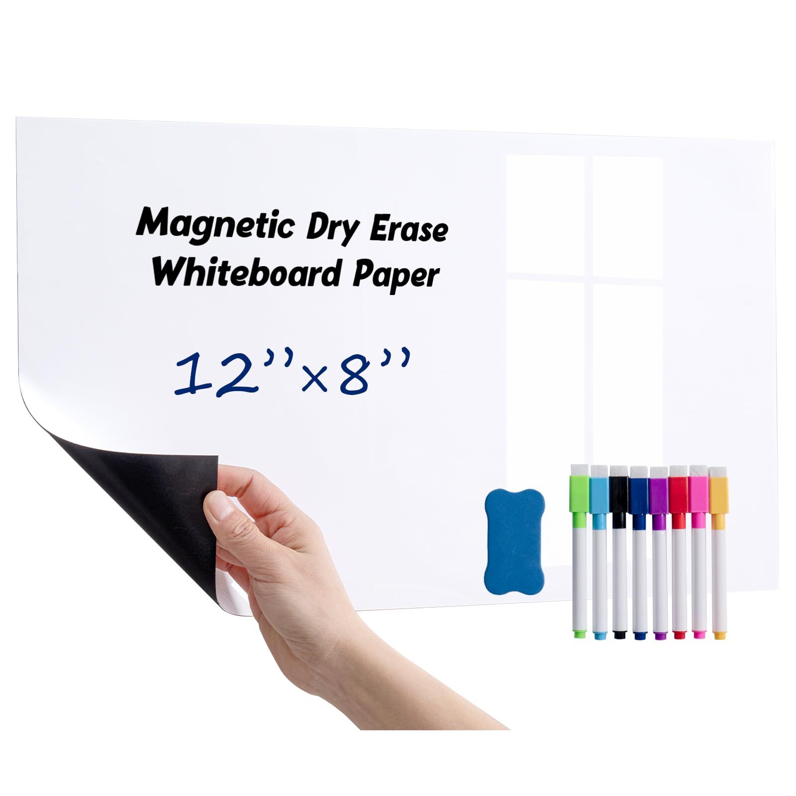 Magnetic Dry Erase Whiteboard Contact Paper12×8 Self Adhesive White ...