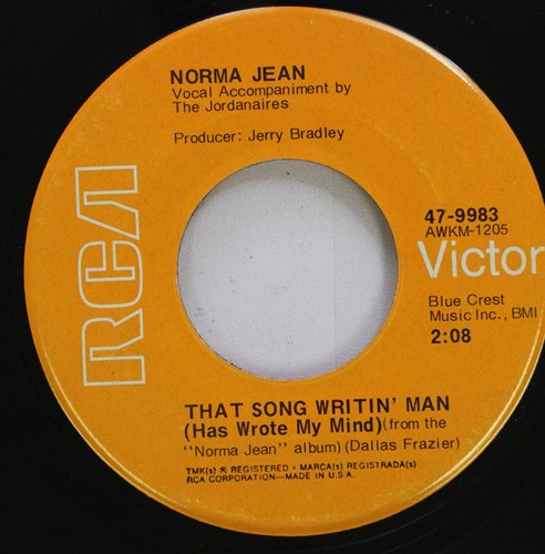 Country 45 Norma Jean - That Song Writin Man / Back To His/Hers On Rca ...
