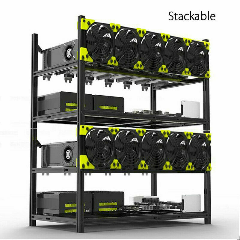 VEDDHA 6GPU Open Air Mining Rig Frame Computer Case Stackable Miner ...