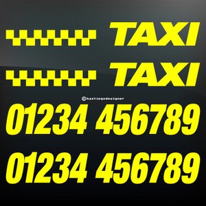 CUSTOM TAXI NUMBER Phone Economy Car Advertising Vinyl Signwriting ...