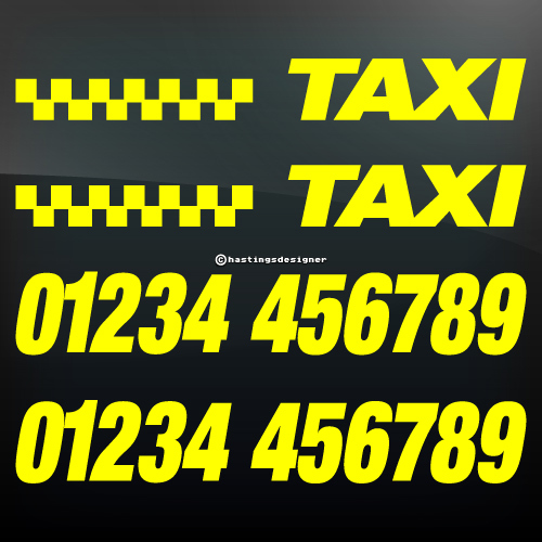CUSTOM TAXI NUMBER Phone Economy Car Advertising Vinyl Signwriting ...