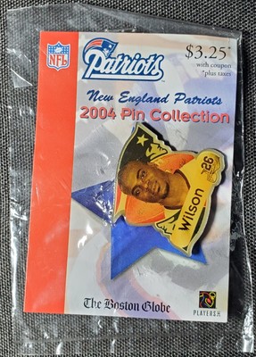 2004 NEW ENGLAND PATRIOTS BOSTON GLOBE EUGENE WILSON PIN-NEW-NOS-FREE ...