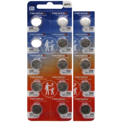 Renata 390 Button Cell Watch Batteries 15 Pcs | eBay