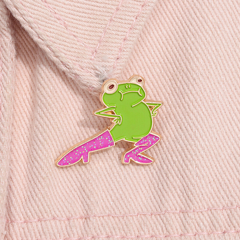 Cool Funny Frog Enamel Pins Brooches Cartoon Animal Kids Friends ...