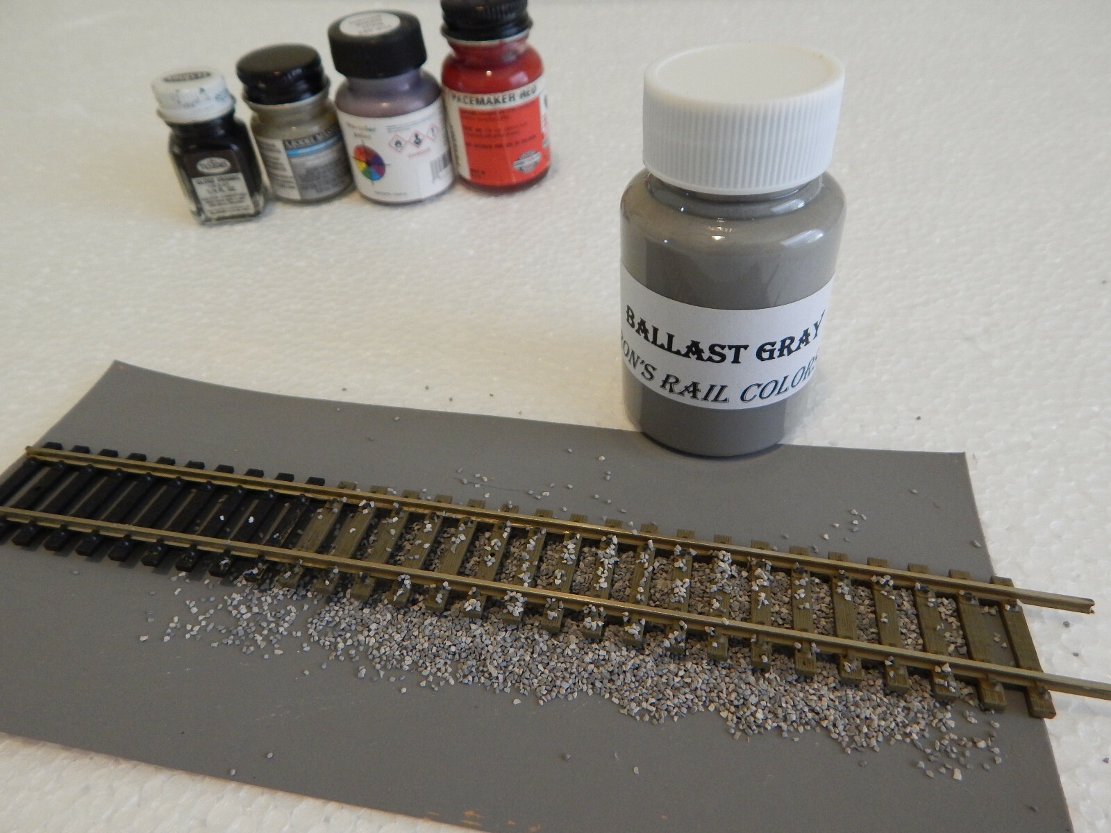 Ballast Gray HO O scale Model railroad paint -BIG 80 ml bottle water ...