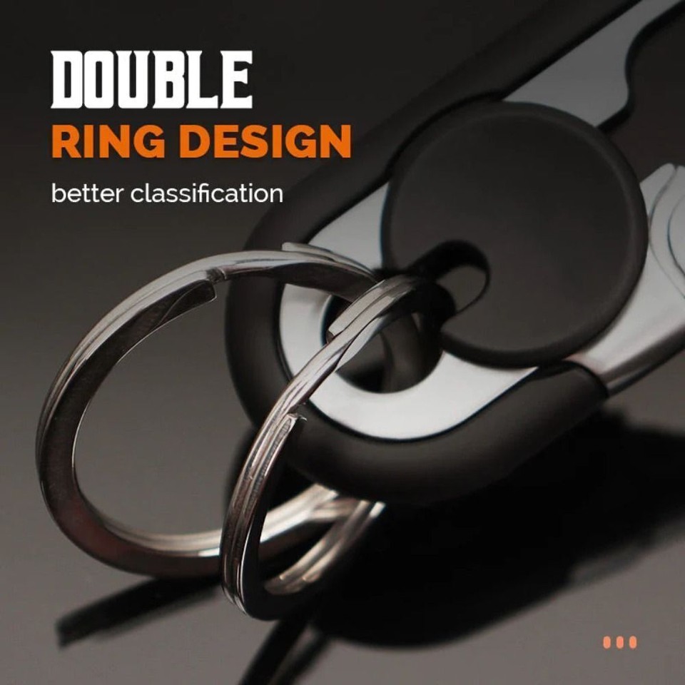 Carabiner Heavy Duty Double Ring KeyChain - locking key ring, key fob ...