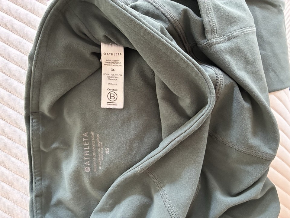 Athleta Inclination Moto Tight Green XS | eBay UK