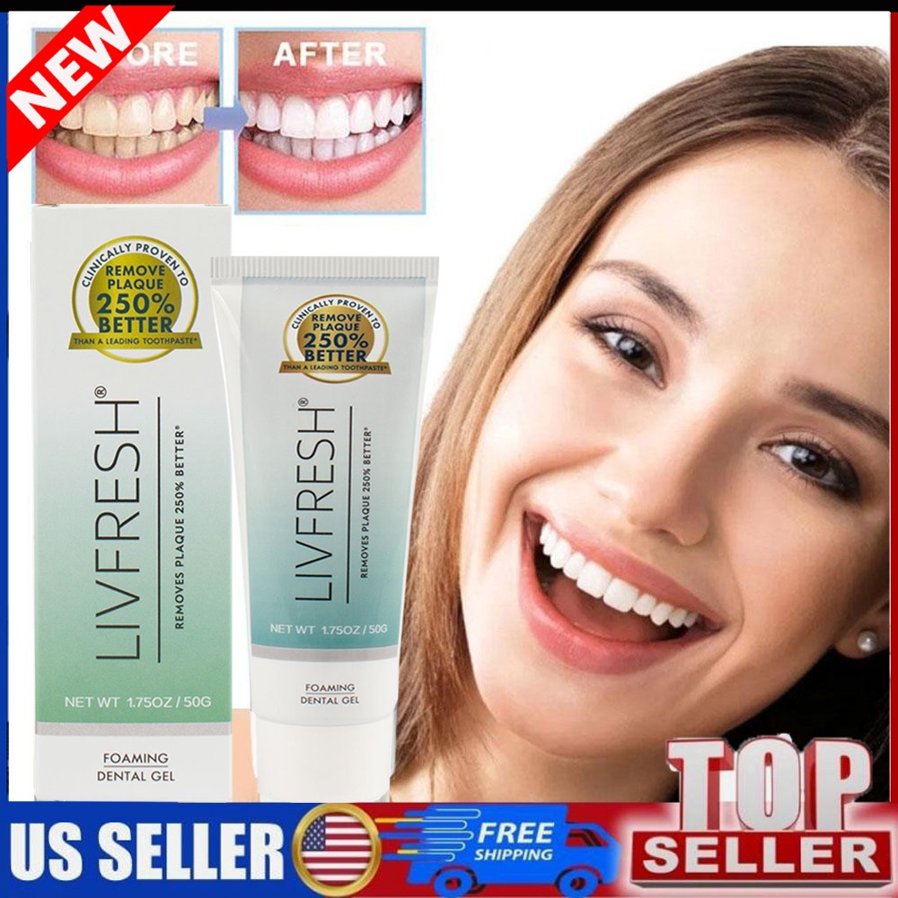 LIVFRESH Toothpaste Gel Clinically Proven to Remove Plaque 250% Better KU
