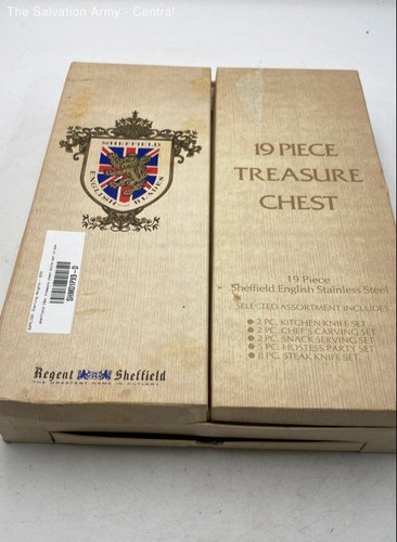 Sheffield English Brown Stainless Steel 19pc Treasure Chest Knife Set ...