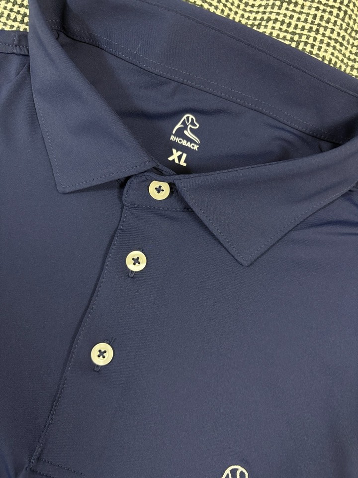 Rhoback Solid Navy Short Sleeve Performance Polo sz XL | eBay