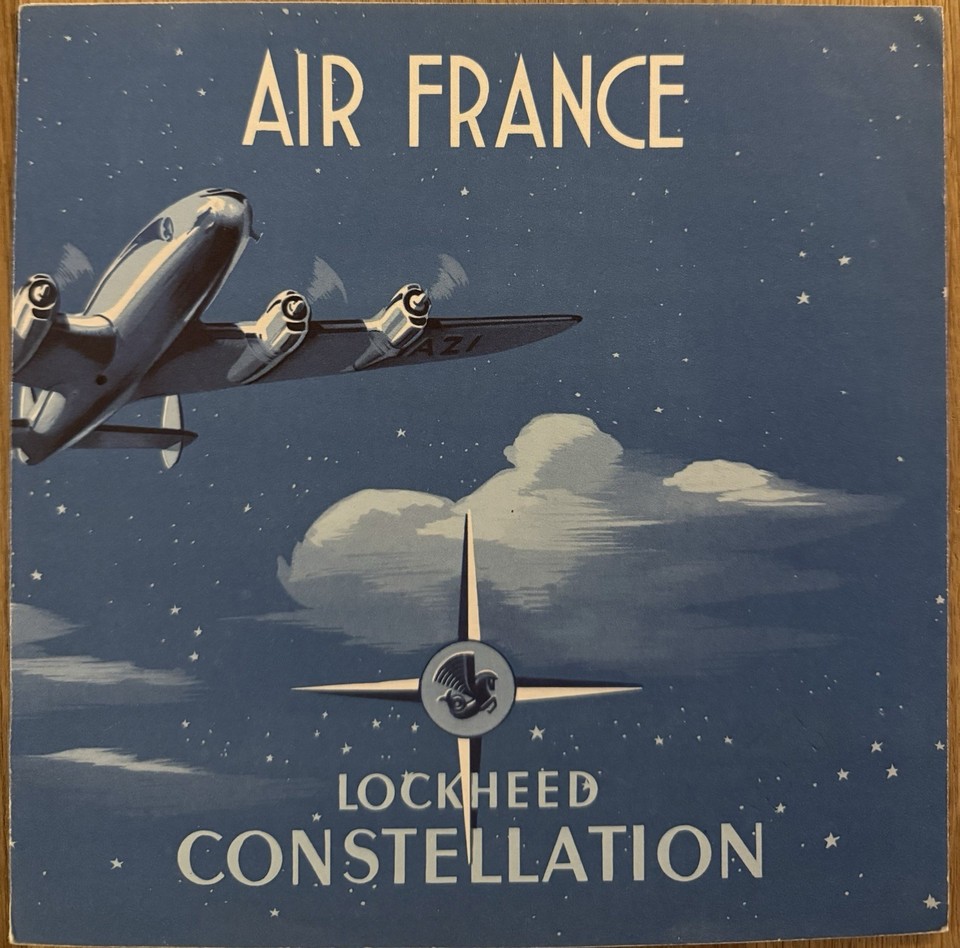 1952 AIR FRANCE LOCKHEED CONSTELLATION CUT AWAY BROCHURE VINTAGE | eBay UK