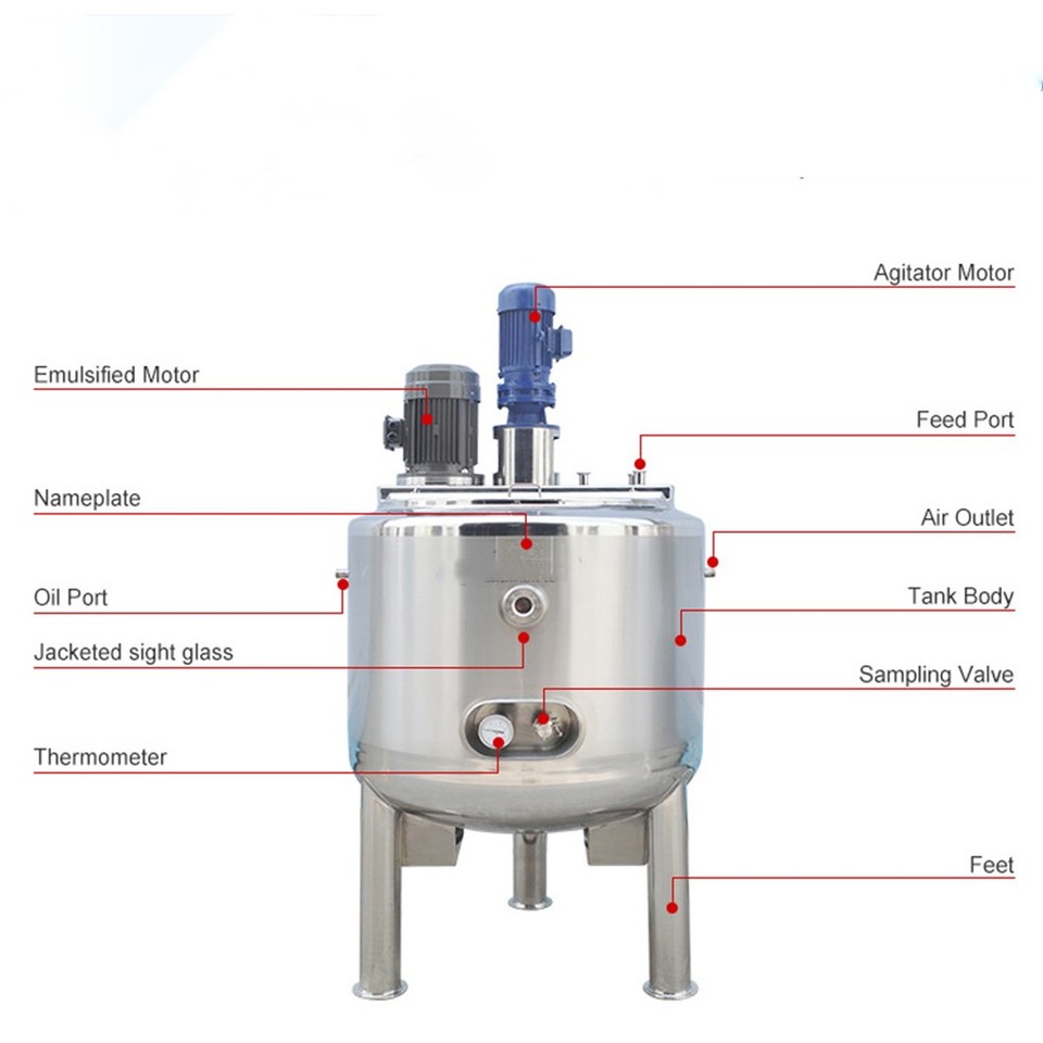 300L Electric Heating Mixing&Emulsifying Machine Emulsifier Mixer Tank ...