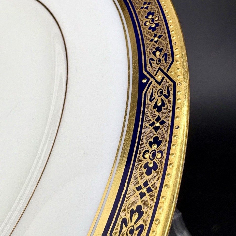 Spode Copeland Dinner Plate Bone China Cobalt Blue Gold Encrusted Band ...