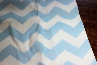NEW "Light Blue Chevron" 100% Cotton 33”L X 43”W | eBay