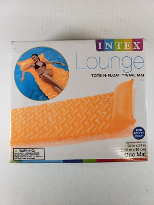Intex Mat Tote-N-Float Wave Mat Orange 90 x 34 Float Lounge Pool NEW ...