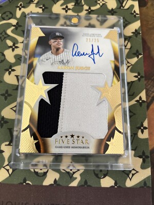 AARON JUDGE 2023 Topps Five Star Prime GU Jumbo Patch Auto /25 New York ...