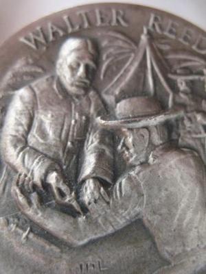 1+ OZ LONGINES SOLID.STERLING SILVER 1901 WALTER REED 3D HIGH RELIEF ...