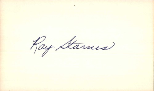 Raymond Starnes Signed 3x5 Index Card Cut 1967-73 Rojos del Aguila de ...