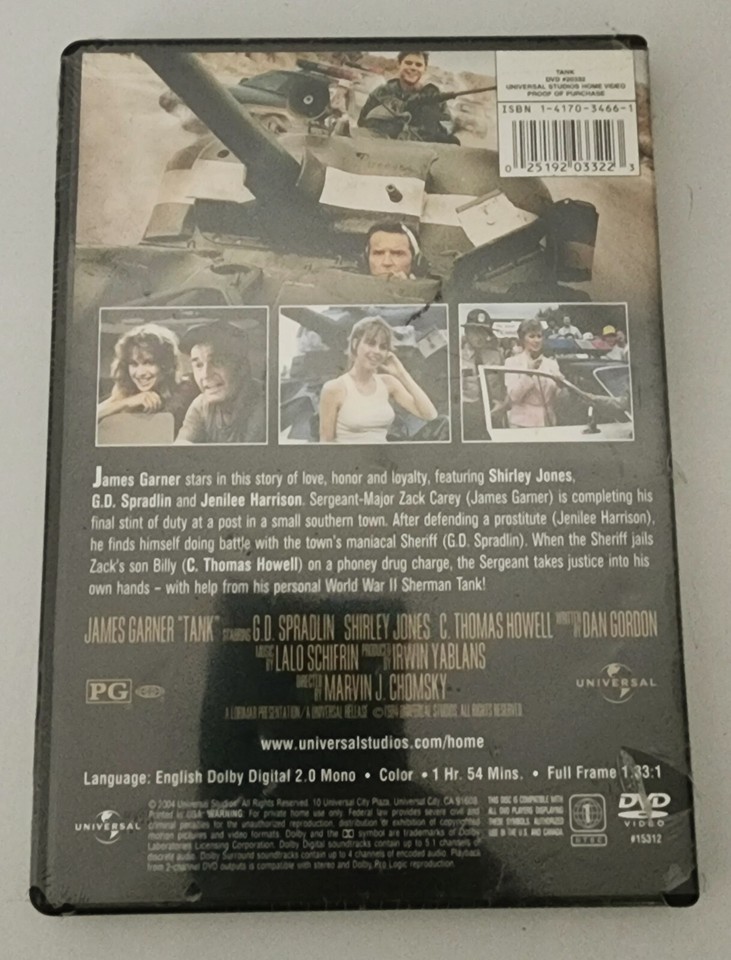 Tank (DVD) James Garner, Shirley Jones 25192033223| eBay