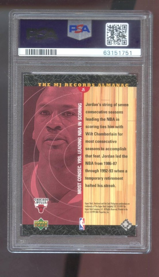 1999-00 Upper Deck Hardcourt The MJ Records Almanac #J5 Michael Jordan ...