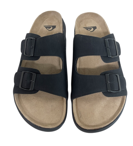 Quicksilver Slide-Comfort Sandals Men's Size 10 Black Double Buckle ...