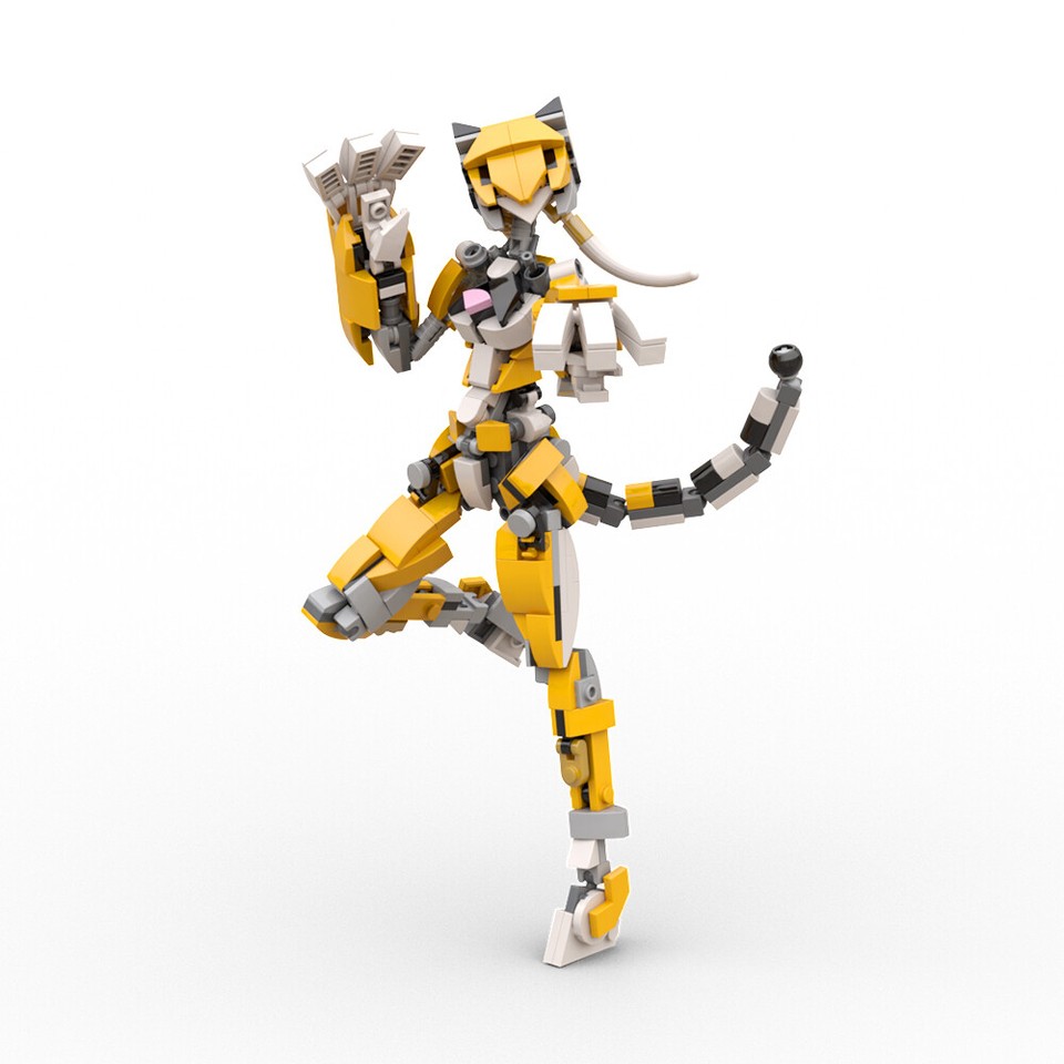 Robot Girl Tiger Girl Mech Model with Movable Joints 314 Pieces MOC ...