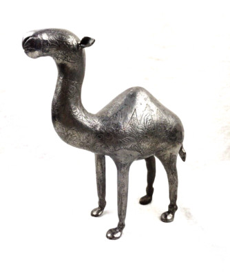 Silver Camel Figurine Statue Engraved Design 10 Inches Tall | eBay