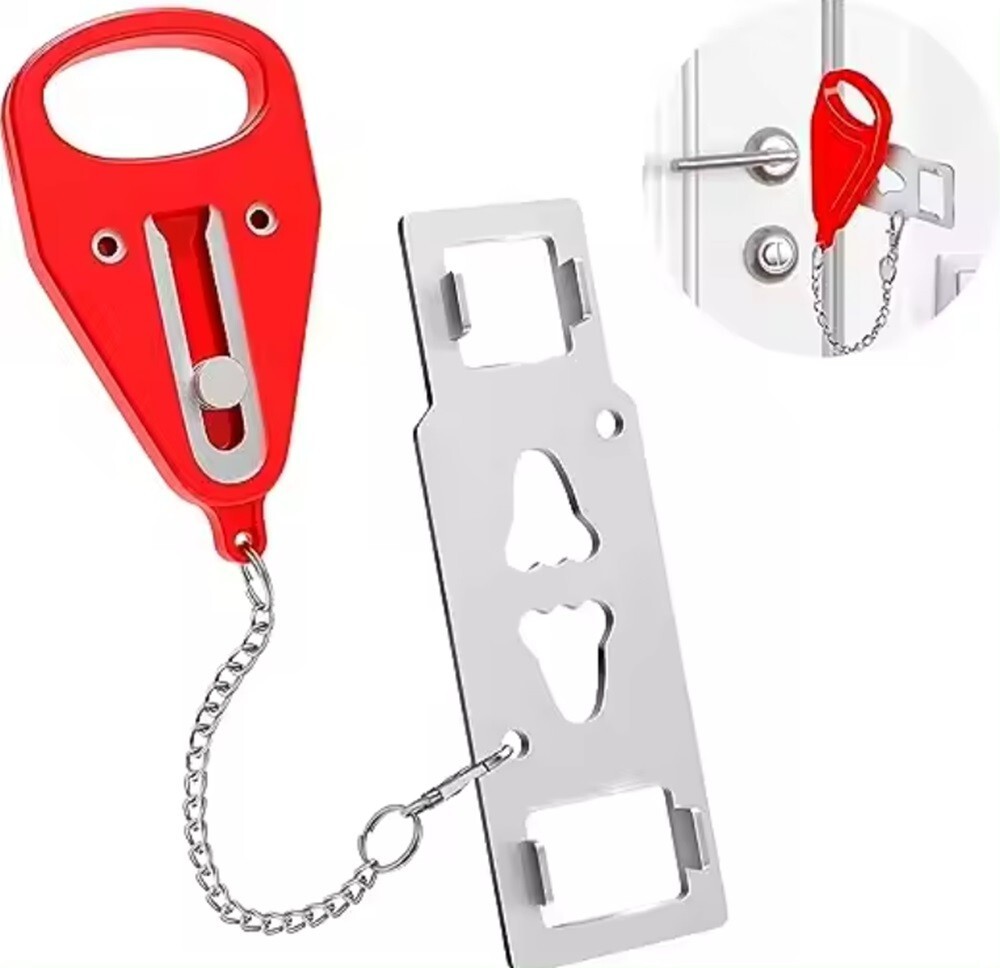 2 Portable Door Lock, Home Security Travel Lock, Safety & Privacy ...