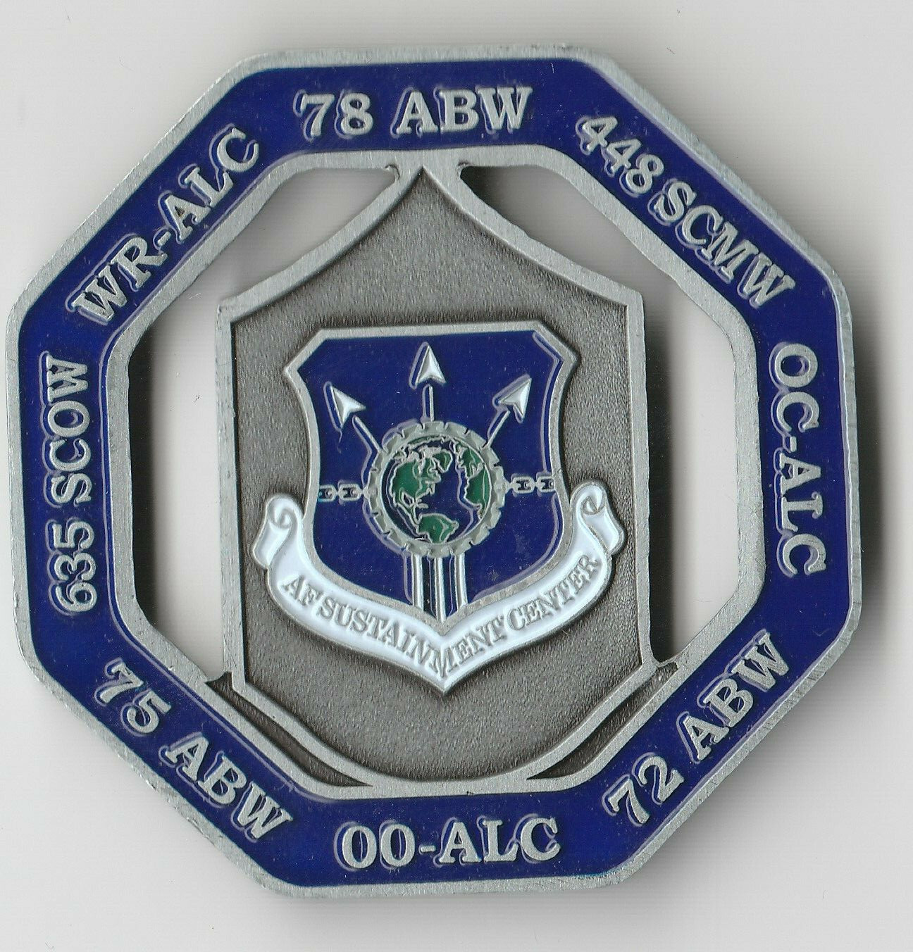 USAF 72 75 78 ABW 448 SCMV OC-ALC OO-ALC 635 SCOW Challenge Coin 2" DIA ...