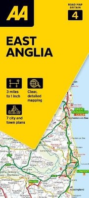 AA Publishing AA Road Map East Anglia (Map) AA Road Map Britain series ...