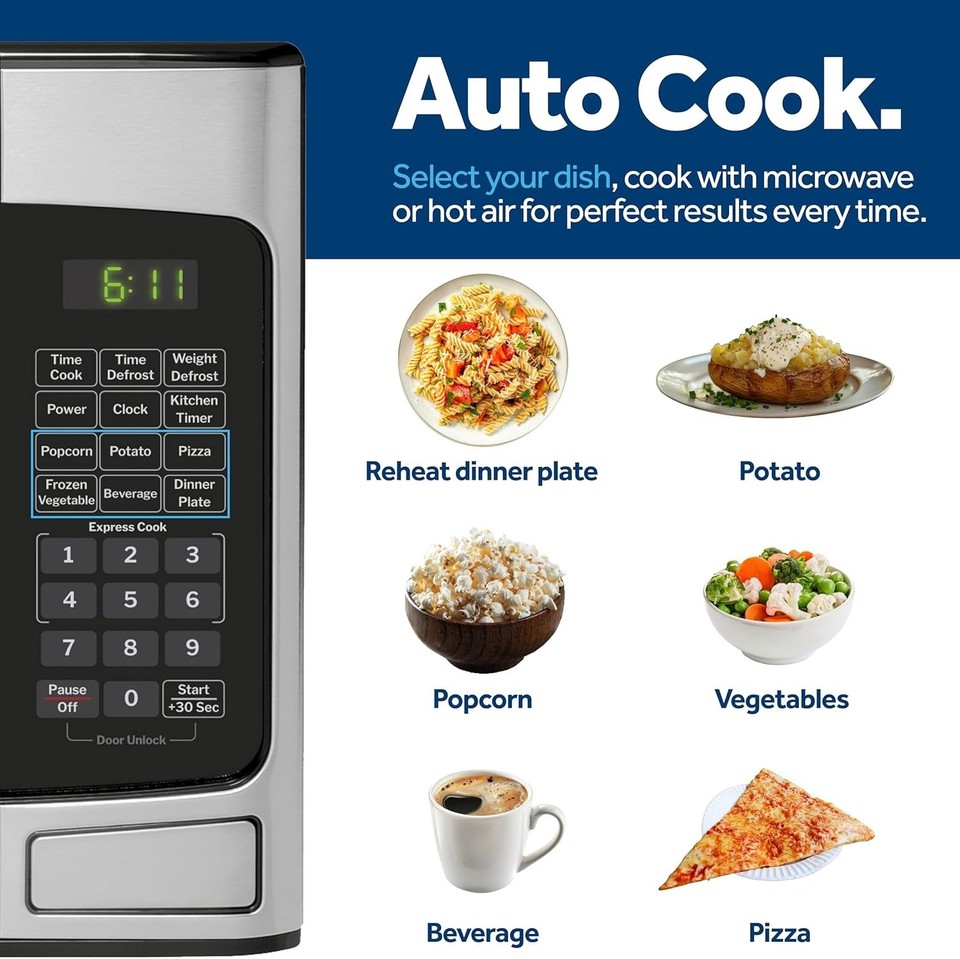 NEW GE 1.1 Cu. Ft. Capacity Countertop Microwave Oven (GCST11N1WSS ...