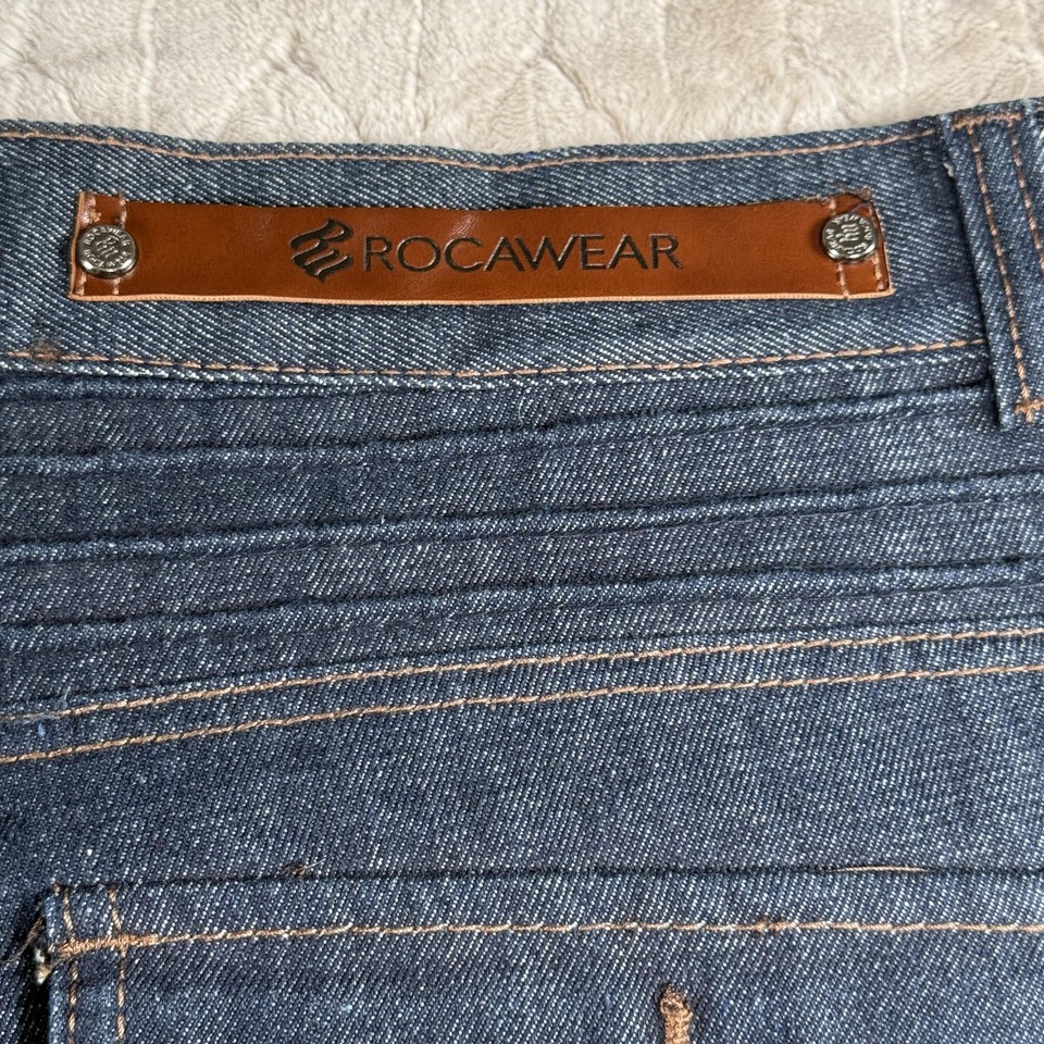 Rocawear Jeans Mens 40 Blue Tapered Fit Denim Straight Leg Zip Ankle Pockets | eBay