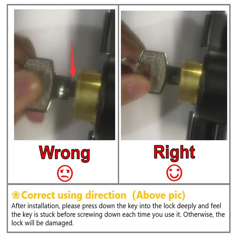 50/70mm Double Long Throw Gate Lock 5 Keys Garden Locking Both Sides ...