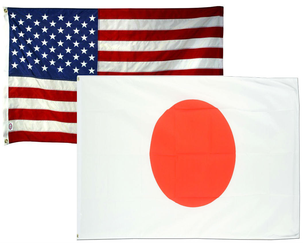 Japanese And American Flag