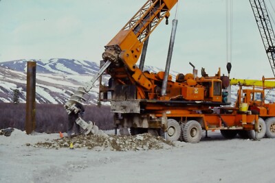 Vintage 35mm Slide Photo Trans Alaska Pipeline Construction VSM Driller ...