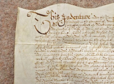 1628 Shenstone Stafford Vellum Deed Indenture Calligraphy Lords of ...